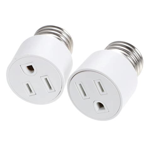 2pcs Light Socket To Plug Adapter Outlet Plug Converter E26 Bulb Socket Adapter