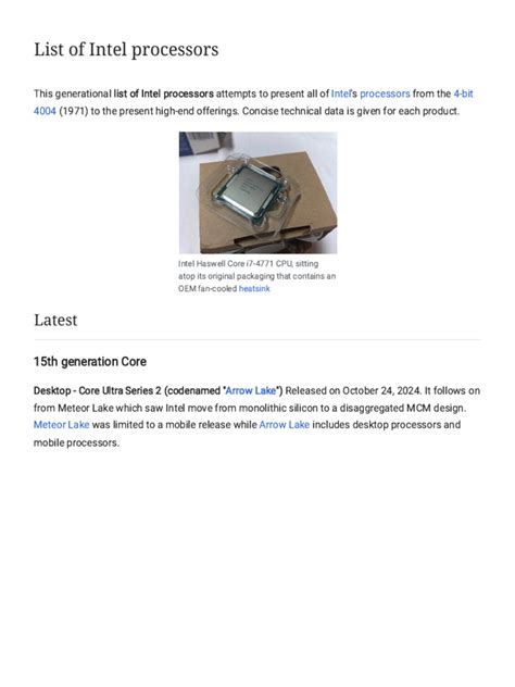 Intel Processor Generational Overview Pdf Central Processing Unit