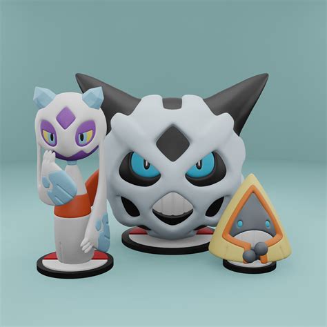 🐉 Pokemon No 361 362 478 Snorunt Glalie Froslass・ Stl File For 3d