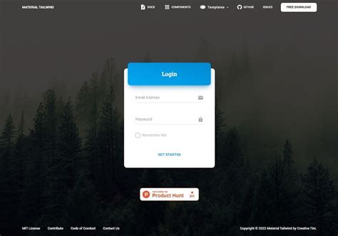 Material Tailwind Kit React Free Starter