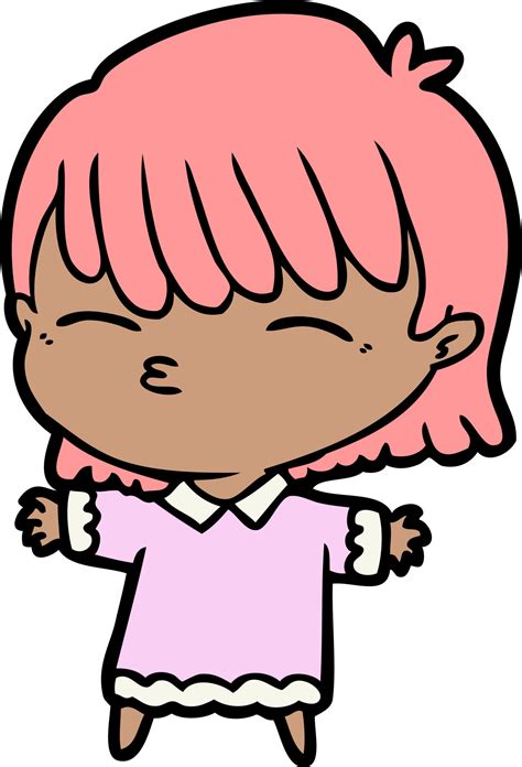 Vector Cartoon Girl 12541571 Vector Art At Vecteezy