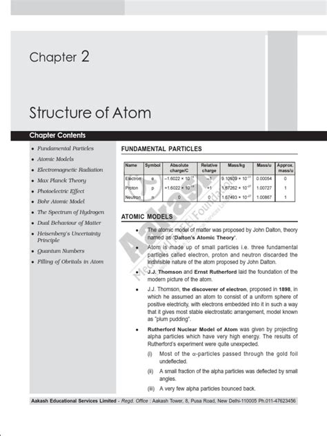 Aakash Structure Of Atoms Pdf Atomic Orbital Electromagnetic Spectrum