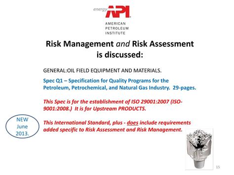 PPT Risk Assessment And The API Exploration And Production Drilling Risk And Operational