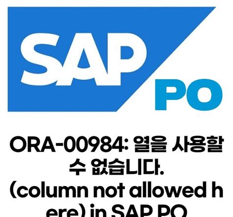 It개인사업자 40대 한국아빠 무조건 기록 Ora 00984 열을 사용할 수 없습니다column Not Allowed