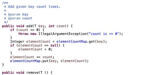 Programming For Beginners Implement Multiset In Java