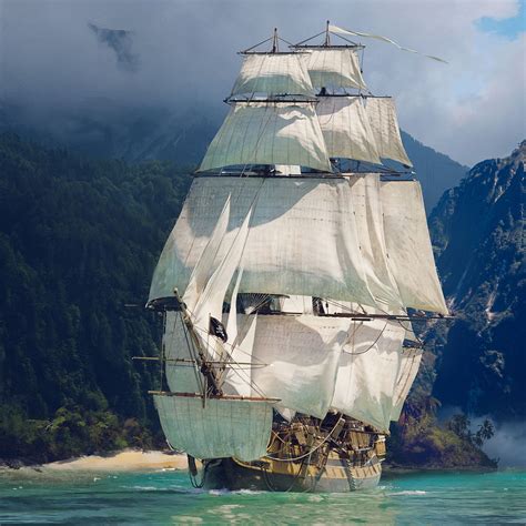 Hms Leopard Ship Model For Marine Art And Pirate Concepts