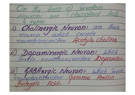 SOLUTION Types Of Neuron On The Basis Of Secretion Function And Structure Studypool