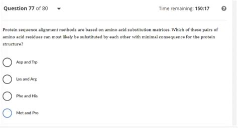 Solved Protein Sequence Alignment Methods Are Based On Amino