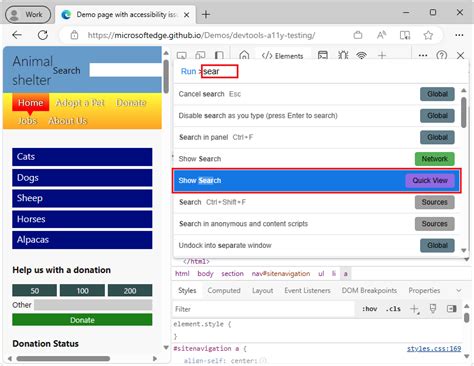 Find Source Files For A Page Using The Search Tool Microsoft Edge