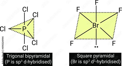 Structure Of Trigonal Bipyramidal And Square Pyramidal Stock Vector Adobe Stock