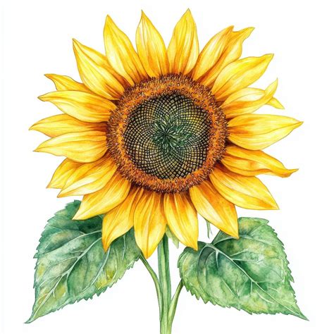Vibrant Sunflower Clipart Watercolor Flower Element In Bright Yellow