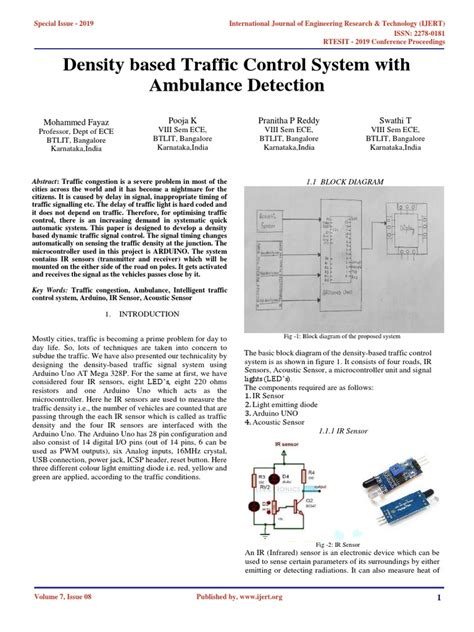 Density Based Traffic Control System With Ambulance Detection Pdf Infrared Sensor