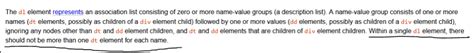 Html How Many Dt Elements Allowed In A Name Value Pair Stack Overflow