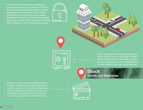 아이소메트릭 빌딩 개념 재무 및 네트워크 보안 인포그래픽 Smart City에 대한 스톡 벡터 아트 및 기타 이미지