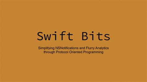 Swift Bits V1 Protocol Oriented Programming Speaker Deck