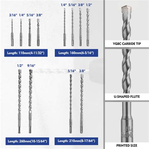 17 Piece Sds Plus Rotary Hammer Drill Bits Workpro® Tools