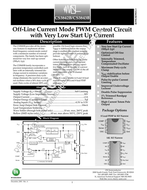 Off Line Current Mode PWM Control Circuit With Very Low Start Up