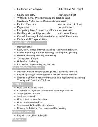 CV FOR EXPORT PDF