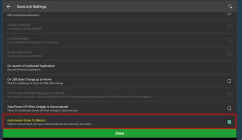 How To Auto Launch Kiosk On Next Reboot In The Surelock Settings