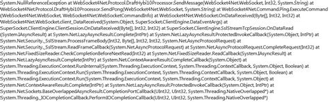 Nullreferenceexception At Websocket4netprotocoldrafthybi10processorsendmessage · Issue 113