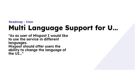 Multi Language Support For UI Mixpost Roadmap