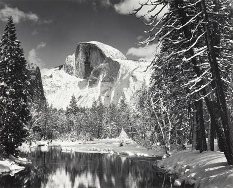 Half Dome Merced River Winter The Ansel Adams Gallery