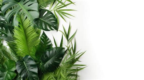 Premium Ai Image Tropical Green Leaf Layout Of The Banner For Text