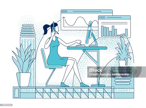 콜 센터 작업자 플랫 실루엣 벡터 일러스트 고객 지원 텔레세일즈 회사 직원은 흰색 배경에 문자를 간략하게 설명합니다 영업 사원 헤드셋 간단한 스타일 드로잉의 연산자 건물