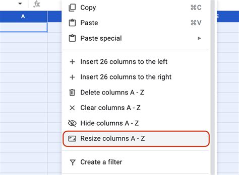 How To Make All Columns The Same Width In Google Sheets