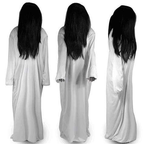 Halloween Masquerade Sadako Cosplay Costume With Wig Terror Bride Gown