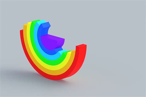 회색 배경에 무지개입니다 교육 논리 장난감 몬테소리 게임 취학 전 교육 공간을 복사합니다 3d 렌더링 3차원 형태에 대한 스톡 사진 및 기타 이미지 Istock