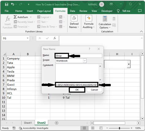 How To Create A Searchable Drop Down List In Excel