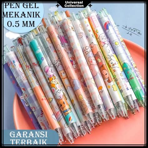 Jual 1 Lusin 12 Biji Pen Gel Mekanik Motif Cartoon Pulpen Gel Mekanik Lucu Pulpen
