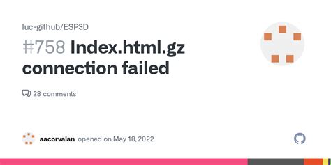 Indexhtmlgz Connection Failed · Issue 758 · Luc Githubesp3d · Github