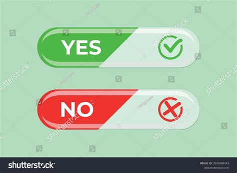 Yes No Button Check Mark Symbol Stock Vector Royalty Free 2250299143