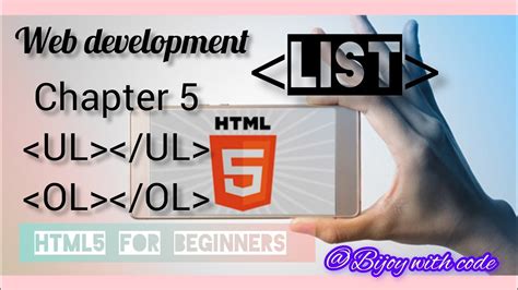 Html5 For Beginners List Ul And Ol Tags Bijoywithcode Sz7ng Youtube
