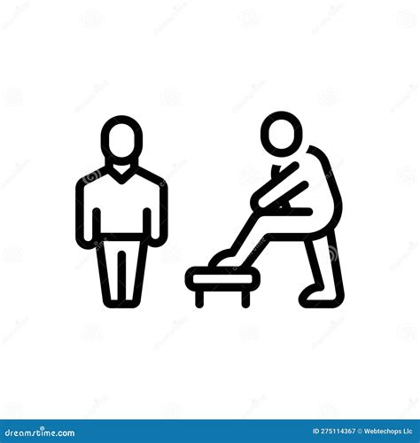 Black Line Icon For Attitude Behaviorism And Mind Stock Vector