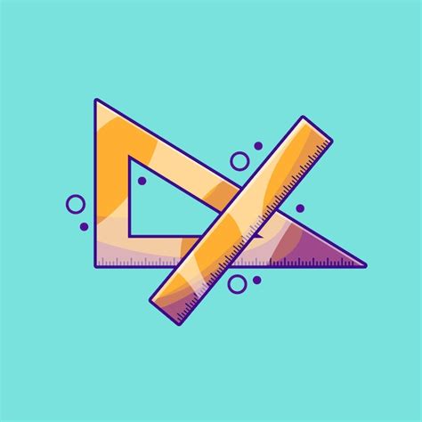 Premium Vector Triangle Ruler Geometry Illustration In Cartoon Style