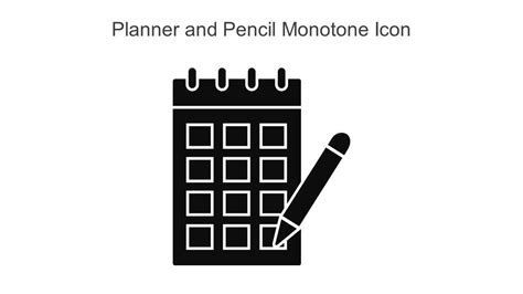 Planner And Pencil Monotone Icon In Powerpoint Pptx Png And Editable Eps Format Presentation