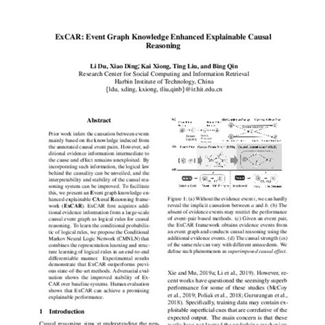Excar Event Graph Knowledge Enhanced Explainable Causal Reasoning Acl Anthology