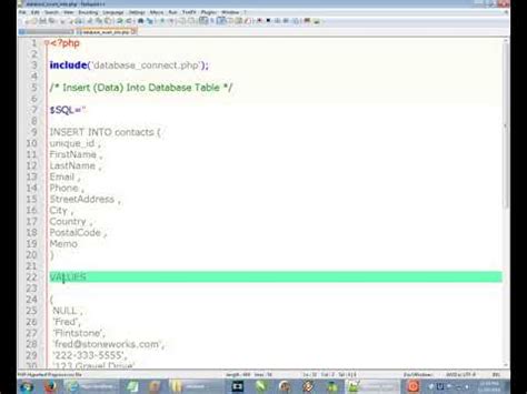 PHP Insert Data Into MySQL Table INSERT INTO YouTube