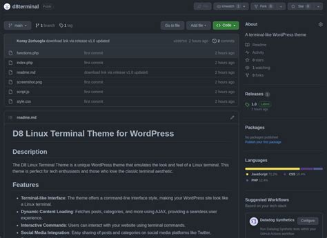 D8 Linux Terminal Theme On Github
