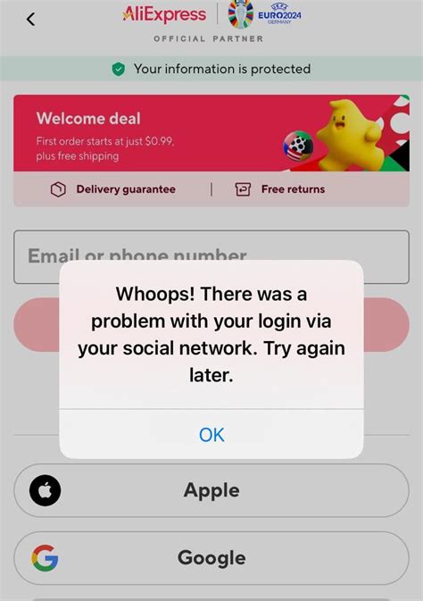 Facebook Login Problem Raliexpress