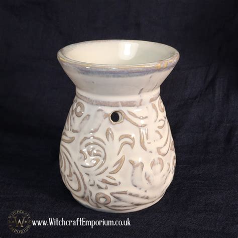 White Green Ceramic Oil Wax Melt Difuser Witchcraft Emporium