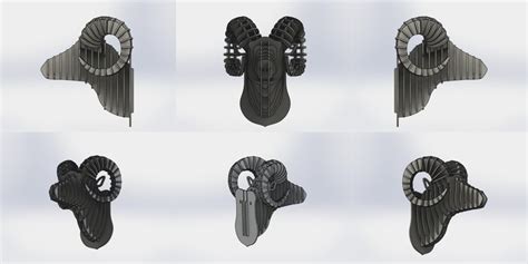 Rams Head Dxf Cdr Laser Cut File Design Download Dxf Downloads Files For Laser Cutting And