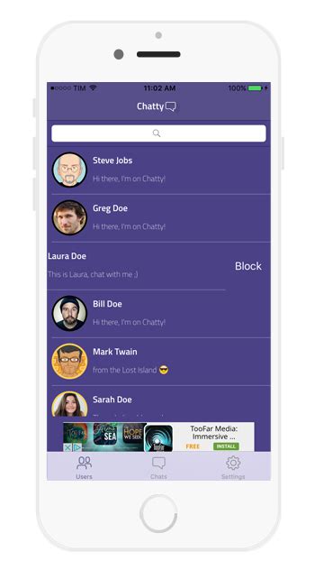 chatty ios universal chat app template swift by fvimagination