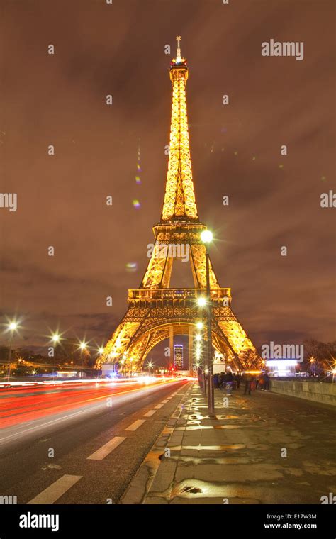 The Eiffel Tower Lit Up At Night It Was Named After The Engineer