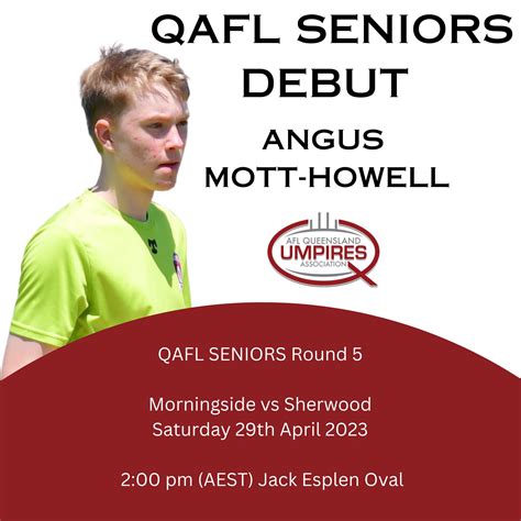 Field Umpire Angus Mott Howell Aflq Umpires Association Facebook
