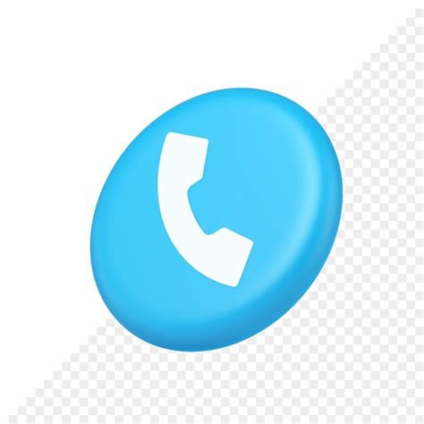 Premium Psd Helpline Hotline Call Center Phone Handset Round Button 3d Isometric Realistic Icon