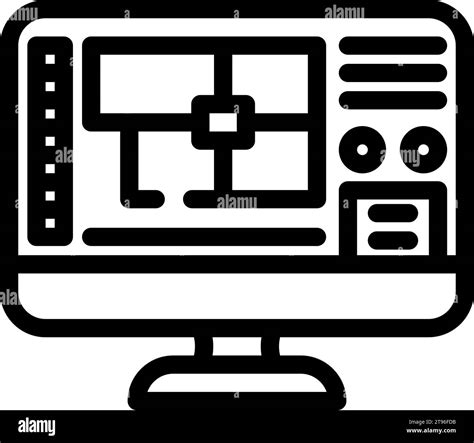 Architectural Plans Drafter Line Icon Vector Illustration Stock Vector